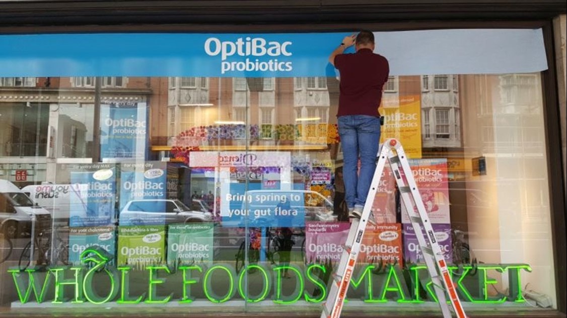Window Takeover at Whole Foods Market | Optibac Probiotics